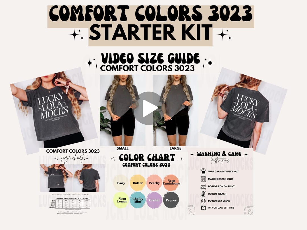 Comfort Colors 3023cl Video Starter Kit, 3023 Size Chart, Comfort ...