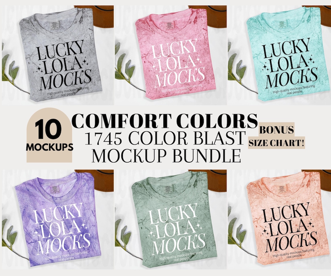 Comfort Colors 1745 Color Blast Mockup Bundle, Colorbast Shirt Mockup ...