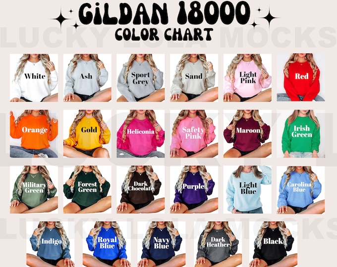 Editable Gildan 18600 Color Chart, 18600 Mockup, Gildan Zip Hoodie ...