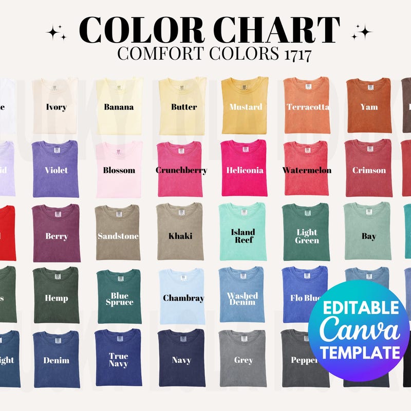 Canva Colors Chart - Etsy UK