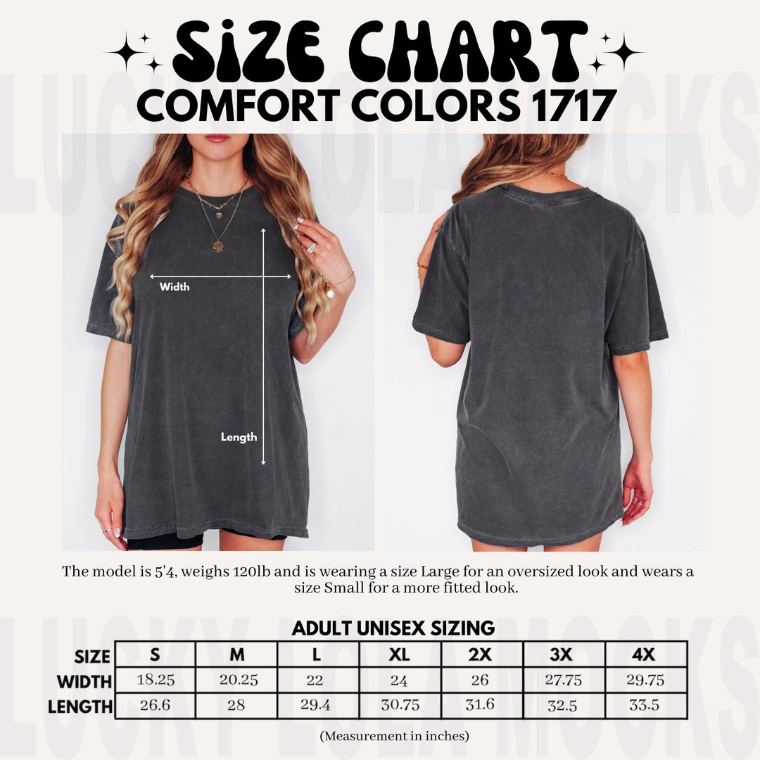 Comfort Colors Size Chart, Oversized Comfort Colors 1717 Size Chart ...