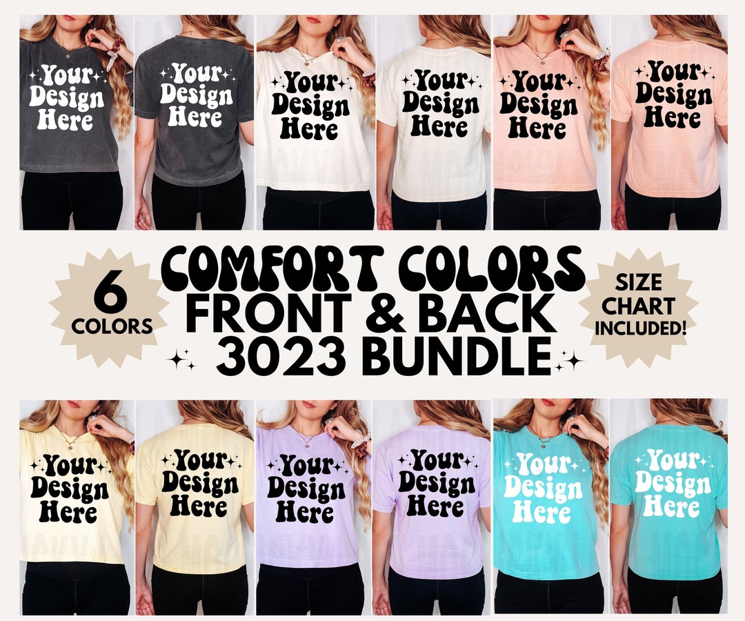 Comfort Colors 3023cl Mockup Bundle, Comfort Colors Crop Top Mockup ...