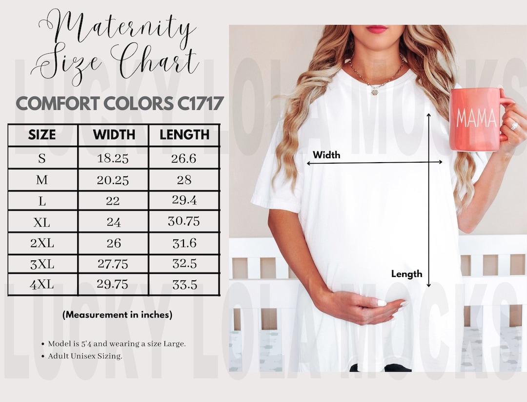 Maternity Comfort Colors Size Chart, Oversized Comfort Colors 1717 Size ...