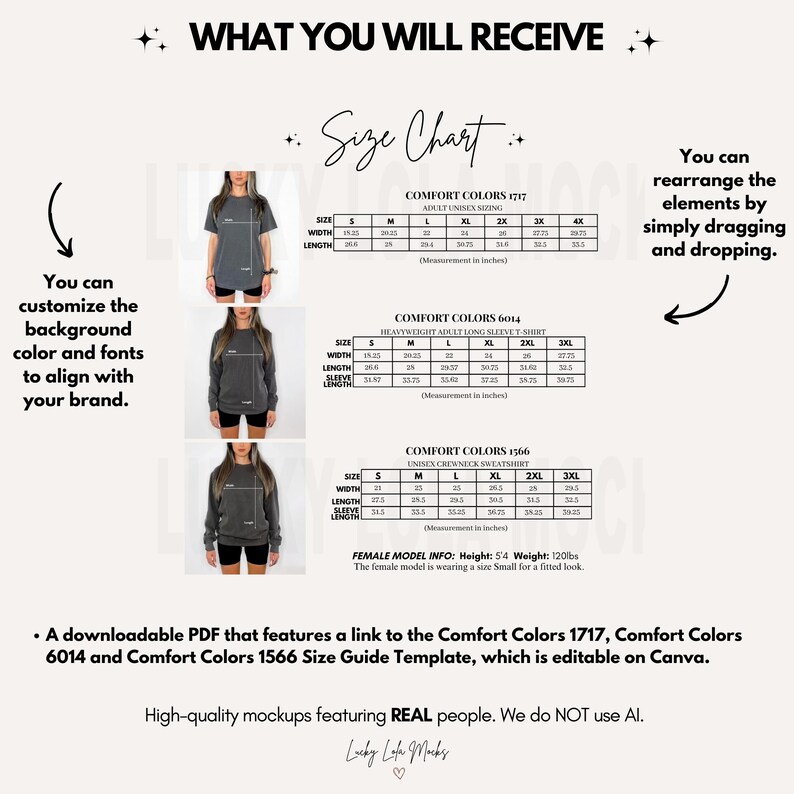Comfort Colors 1717, 6014, 1566 Video Size Guide, Multiple Apparel ...