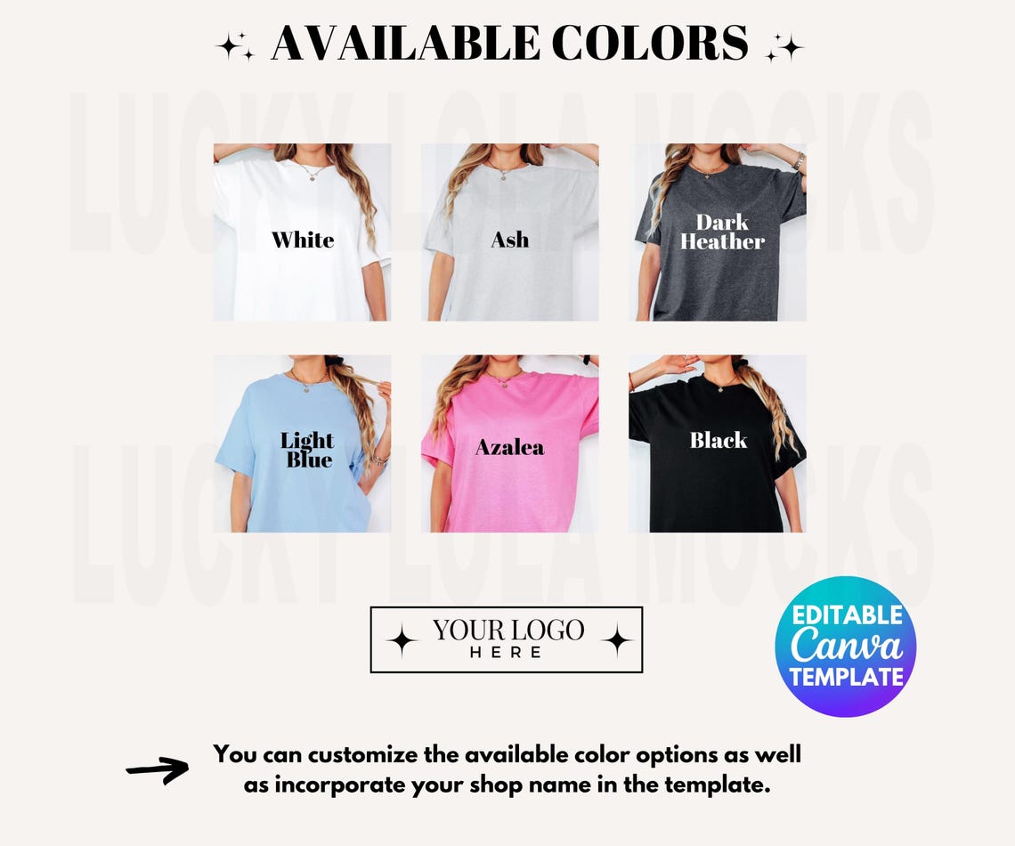 Editable Gildan 5000 Color Chart, Editable Gildan Color Chart, Gildan ...