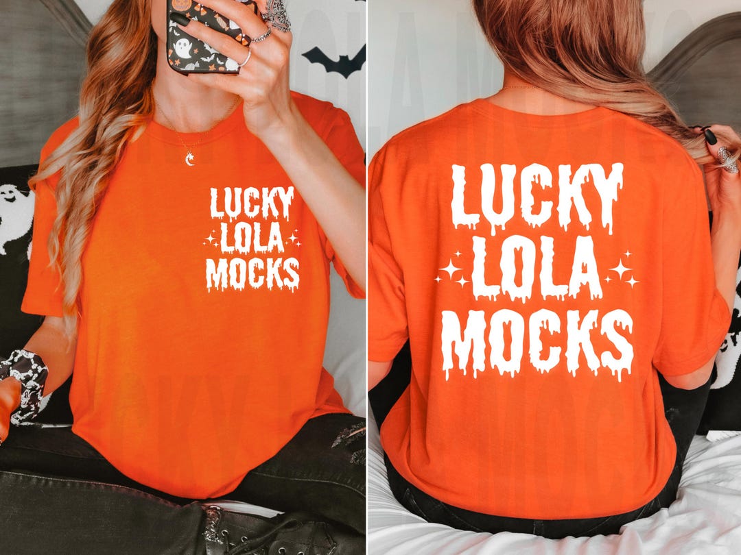 Front and Back 3001 Orange Mockup, Halloween Mockup, 3001 Orange Mockup ...