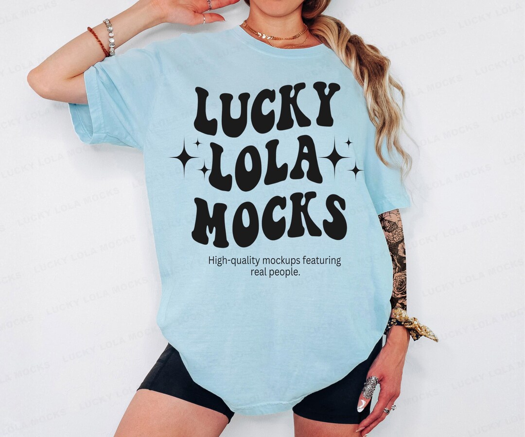 Comfort Colors 1717 Chambray Mockup, Chambray Shirt Mockup, Comfort ...