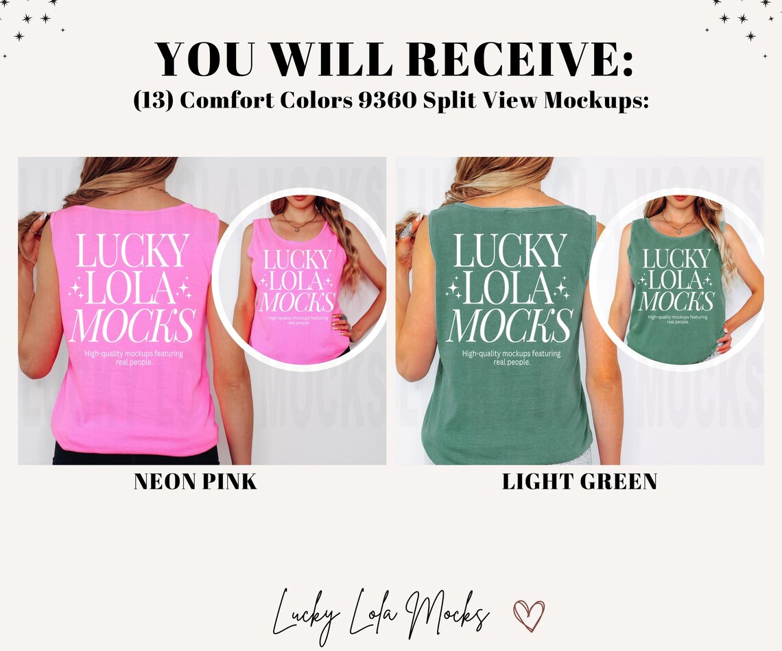 Comfort Colors 9360 Mockup Bundle, Comfort Colors Tank Top Mockup, 9360 ...