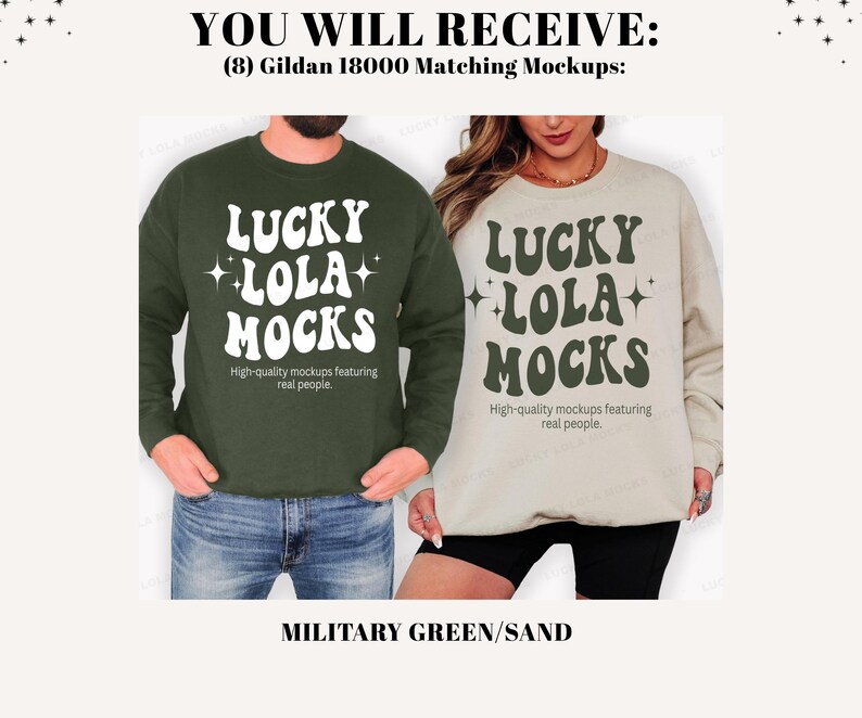 Gildan 18000 Couple Sweatshirt Mockup Bundle, 18000 Matching Mockup ...