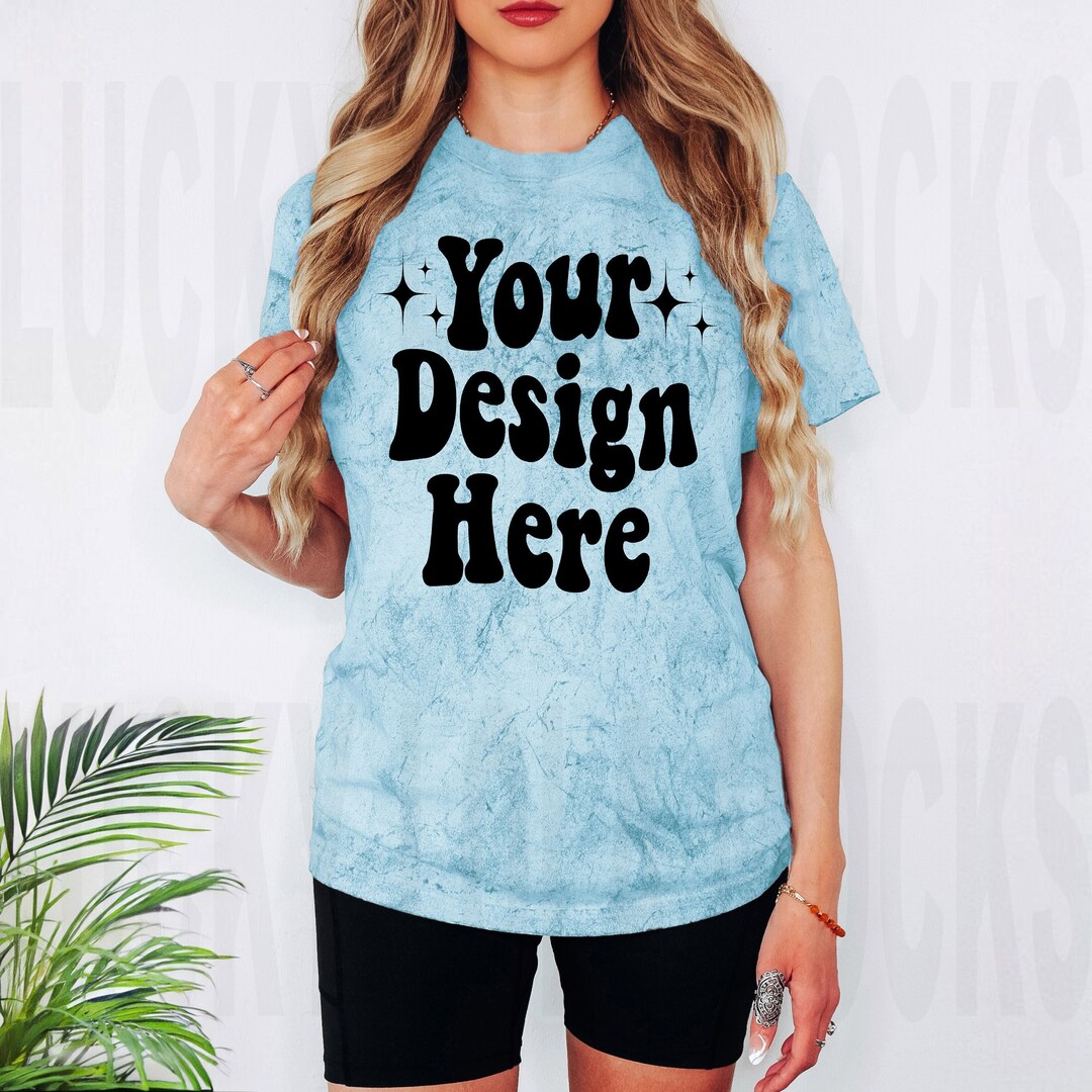 Comfort Colors 1745 Fiji Blue Mockup, Comfort Colors Colorblast, Color ...