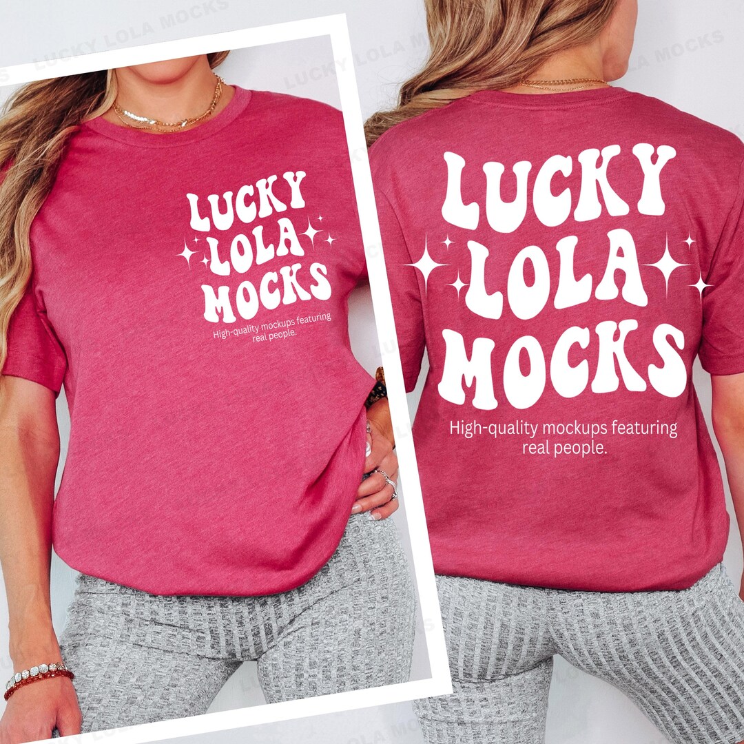 Bella Canvas 3001 Heather Raspberry, Bella Canvas 3001 Mockup Front and ...