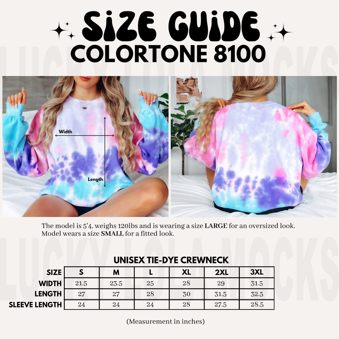 Colortone Size Chart, Size Guide, Colortone 8100 Mockup, Model Mockup ...