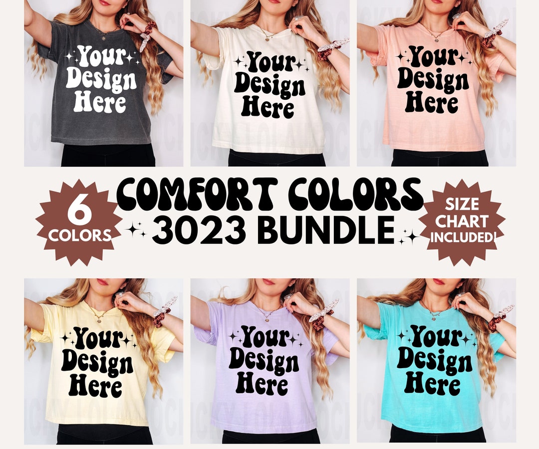 Comfort Colors 3023cl Mockup Bundle, Comfort Colors Crop Top Mockup ...