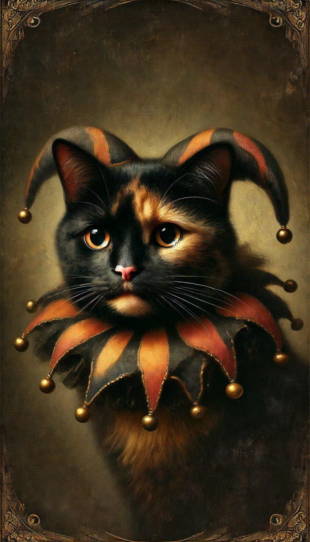 Moody Dark Academia Sad Jester Cat Art Print - Etsy