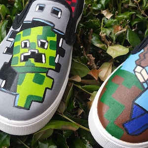 Minecraft Custom Painted Shoes - Etsy