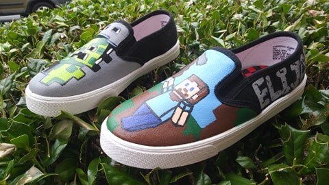 Minecraft Custom Painted Shoes - Etsy