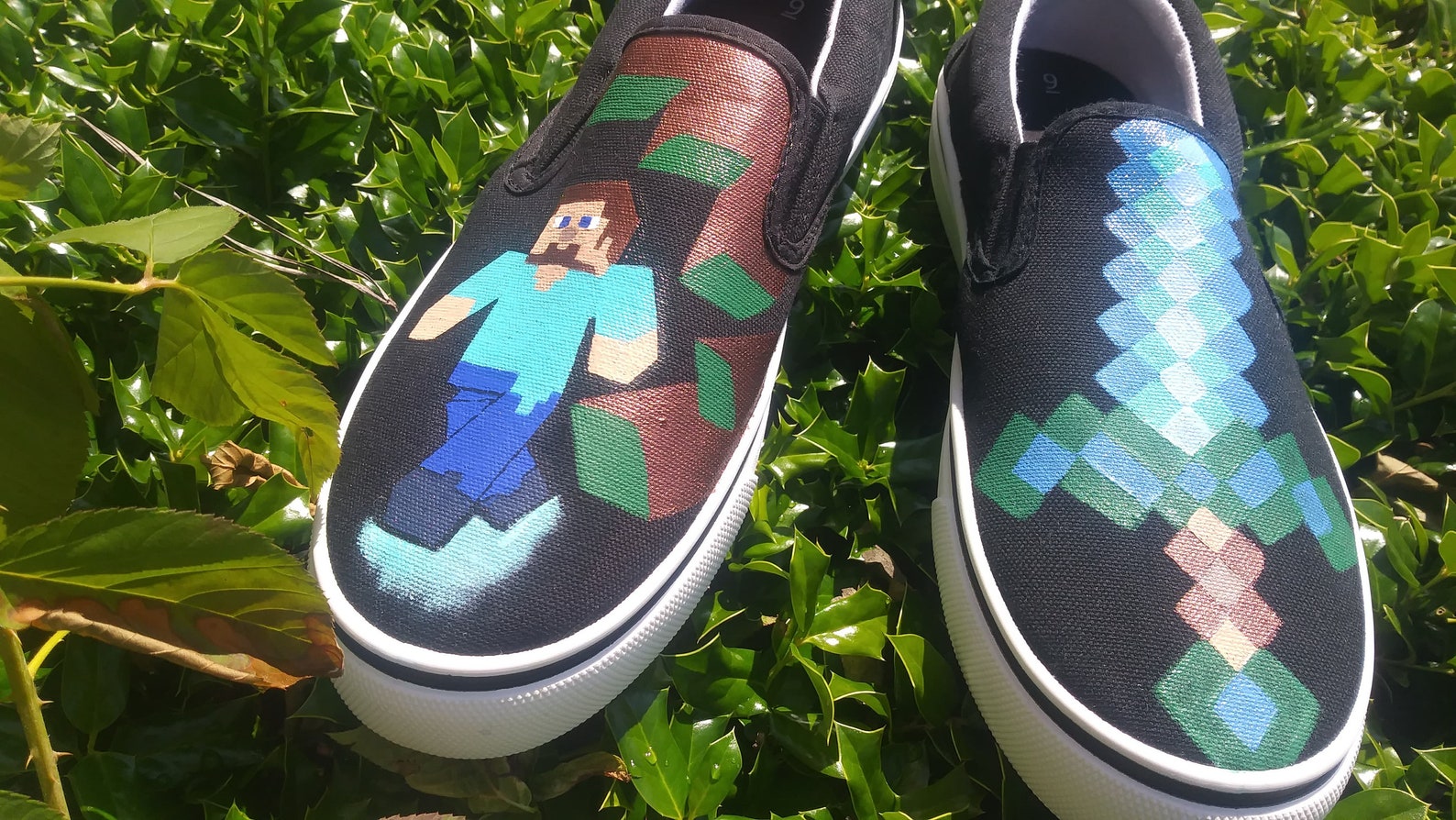 Minecraft Custom Painted Shoes - Etsy
