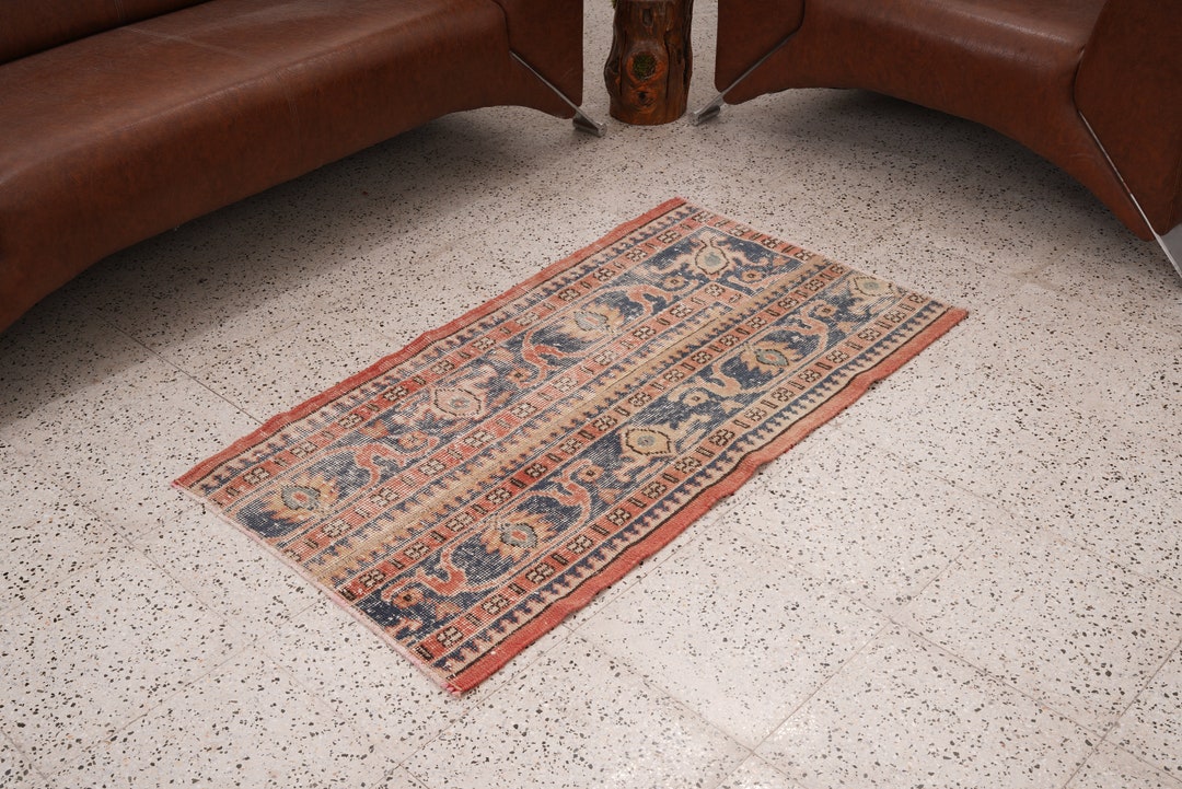 2x4 Rug, Small Size Rug, Vintage Door Mat, Turkish Small Rug, Oushak ...