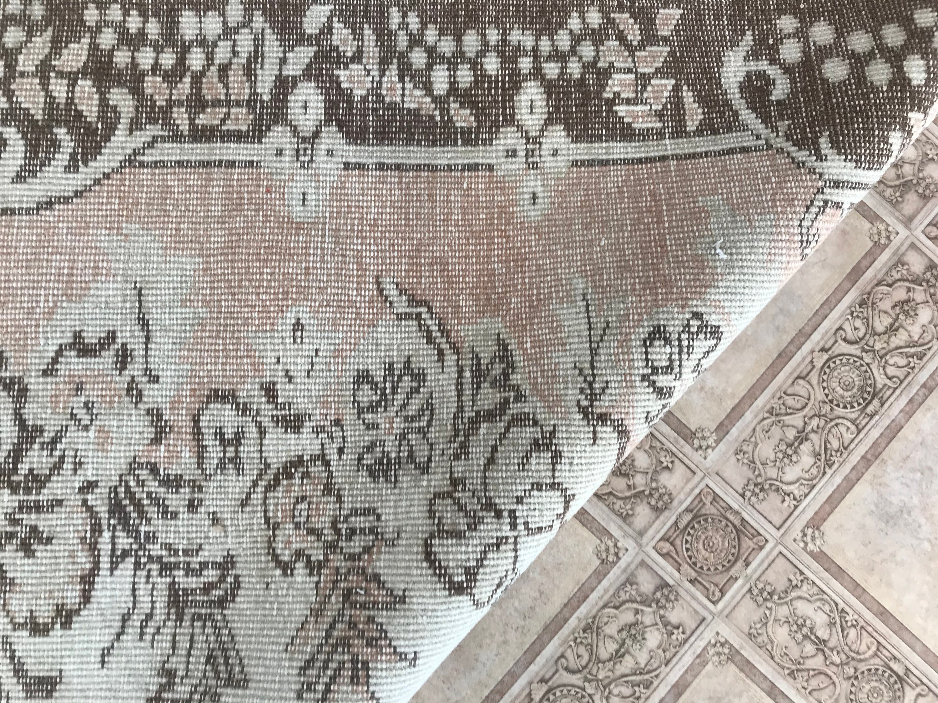 Neutral vintage area rug 5.9x8.8 ft Bohemian rug bedroom | Etsy