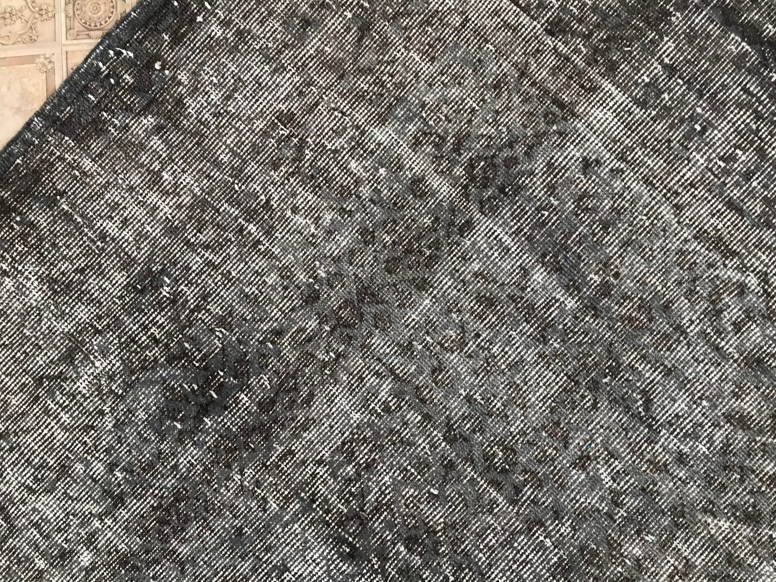 Gray Vintage Rug 6.6 x 10.2 ft Brown Turkish Rug Living | Etsy