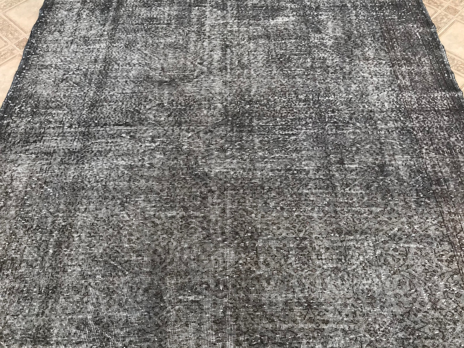 Gray Vintage Rug 6.6 x 10.2 ft Brown Turkish Rug Living | Etsy