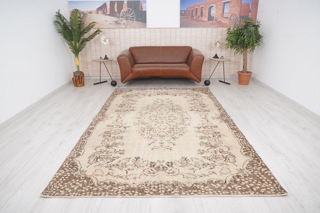 6x10 Rug, Oversize Vintage Rug, Neutral Area Rug, Turkish Rug 6x10 ...