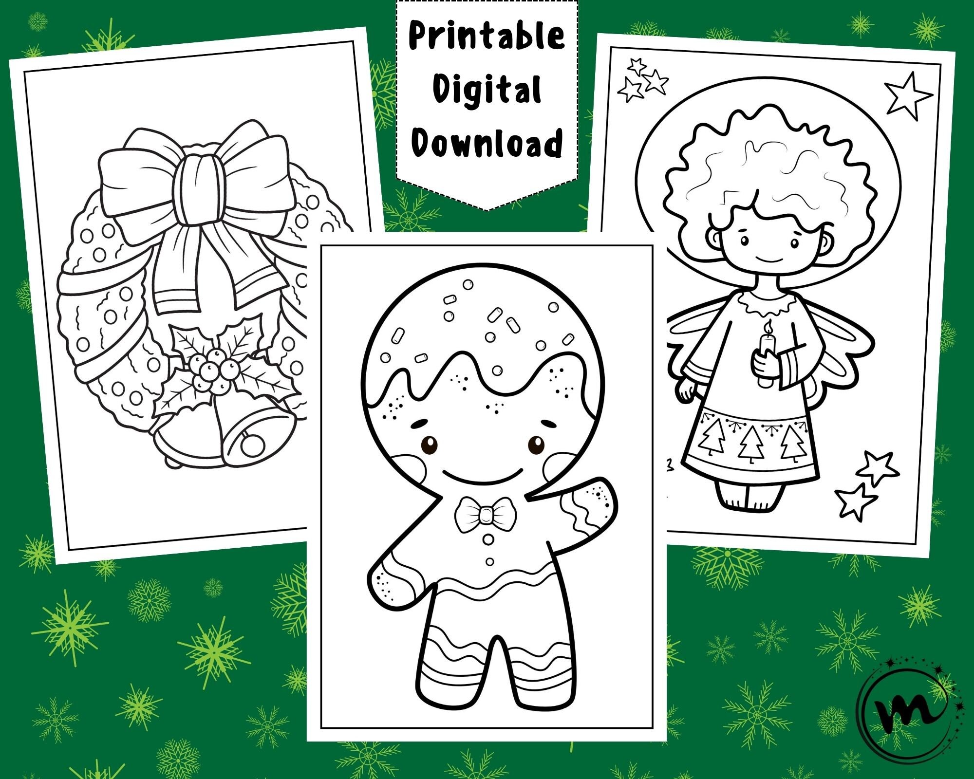 Christmas Colouring Pages for Kids Preschool Pre-k Kindergarten - Etsy