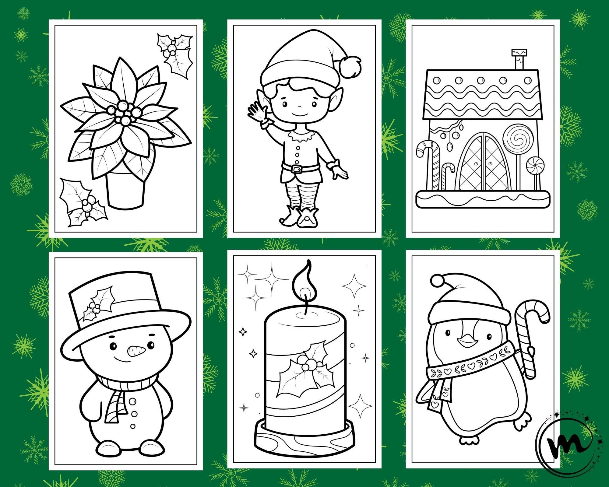 Christmas Colouring Pages for Kids Preschool Pre-k Kindergarten - Etsy