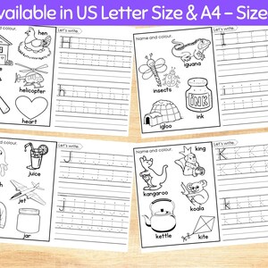 Printable Alphabet Book: Letters A to Z Tracing and Colouring for ...