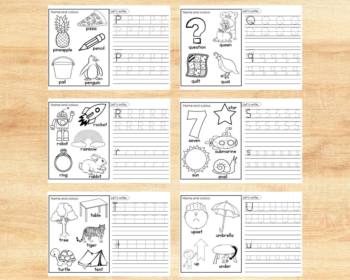 Printable Alphabet Book: Letters A to Z Tracing and Colouring for ...