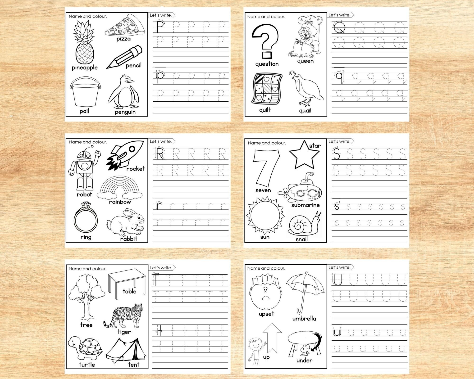 Printable Alphabet Book: Letters A to Z Tracing and Colouring for ...