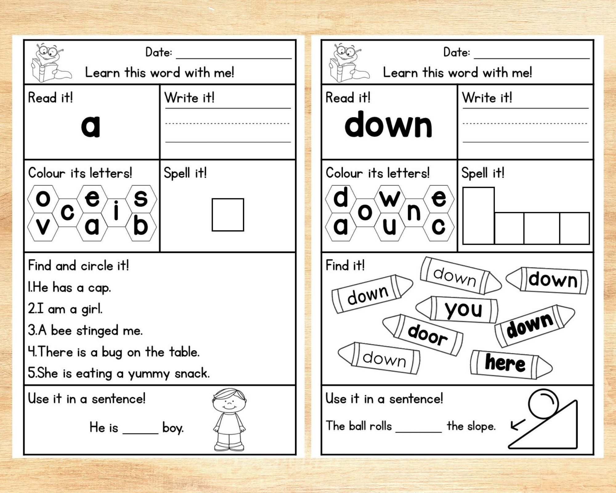 Sight Words High Frequency Words Read Write Colour Spell Find Use ...