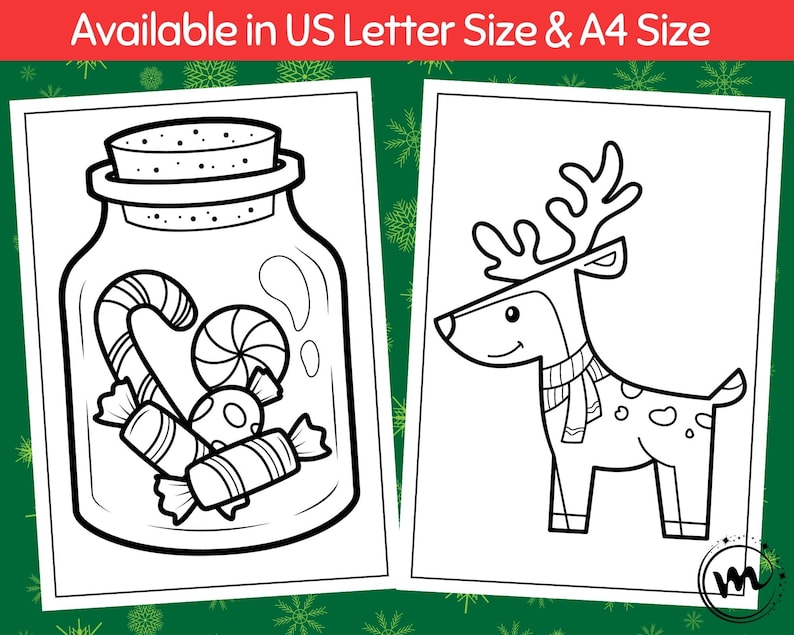 Christmas Colouring Pages for Kids Preschool Pre-k Kindergarten - Etsy