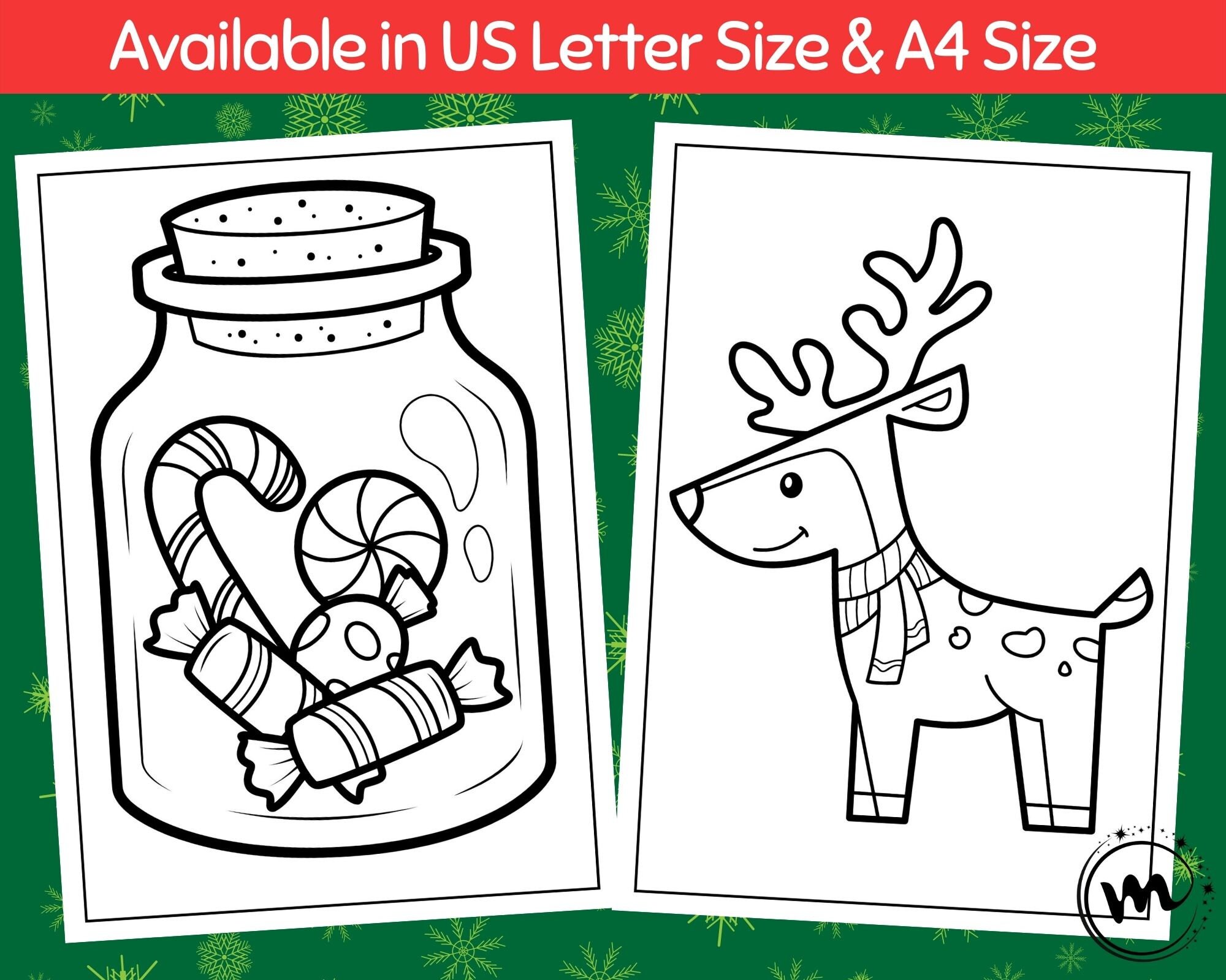 Christmas Colouring Pages for Kids Preschool Pre-k Kindergarten - Etsy