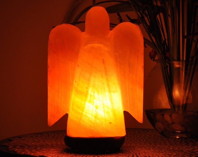 Himalayan Pink Salt Angel Shape Lamp, Night Light With Electric Cord ...