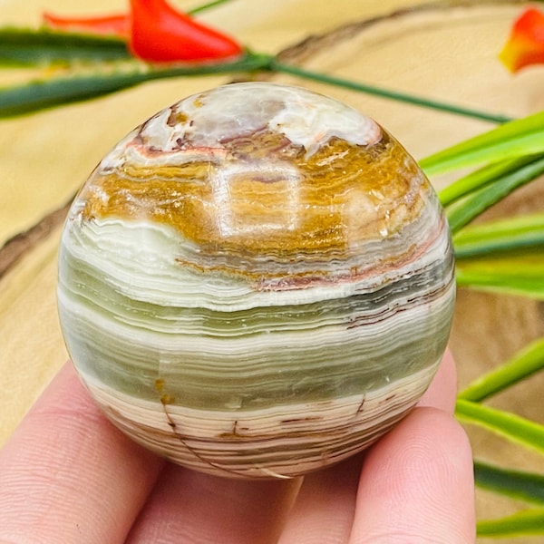 Green Banded Onyx Sphere - Etsy