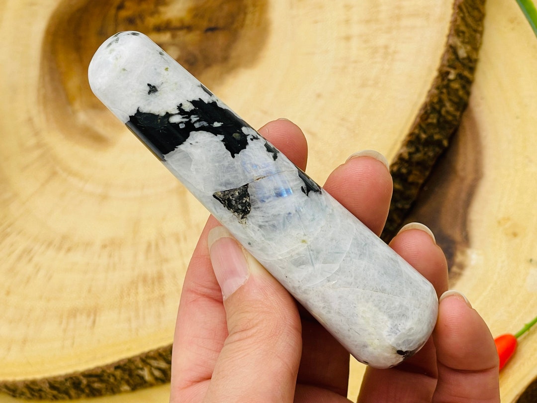 Moonstone Massage Wand |rainbow Moonstone Crystal Healing Wand ...