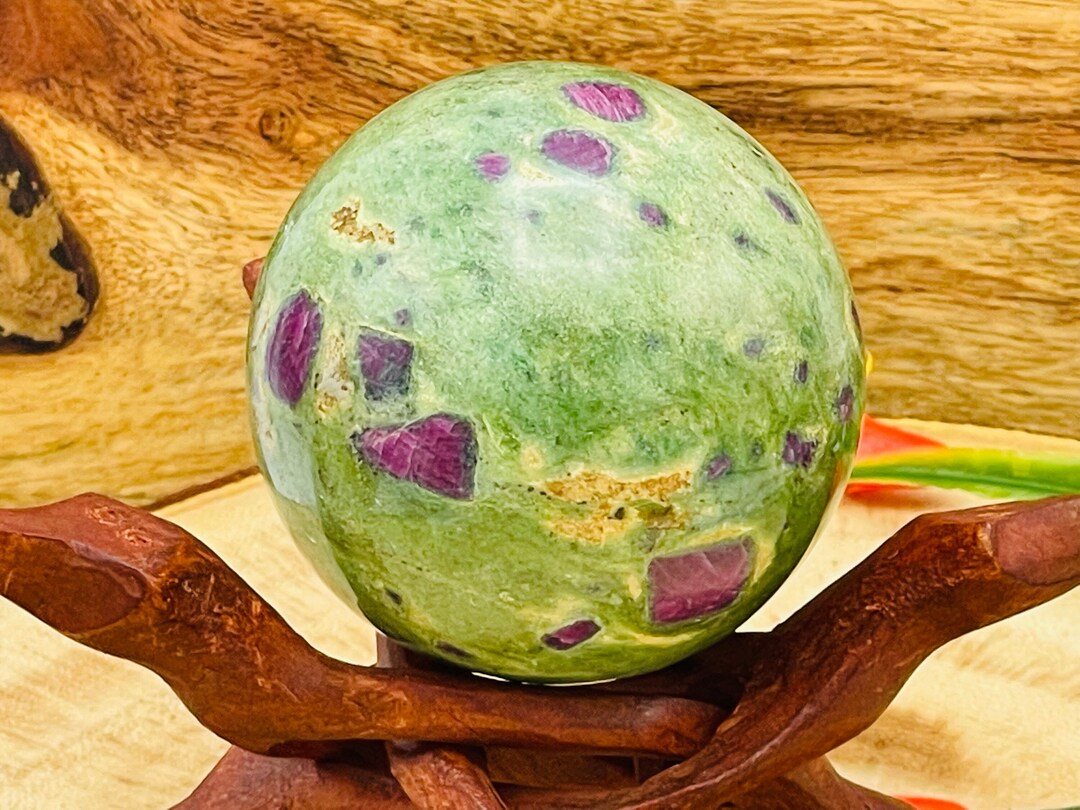 Ruby Fuchsite Sphere Ruby in Fuchsite Stone Ruby Fuchsite Gemstone Reiki Stress Reliever Healing ...