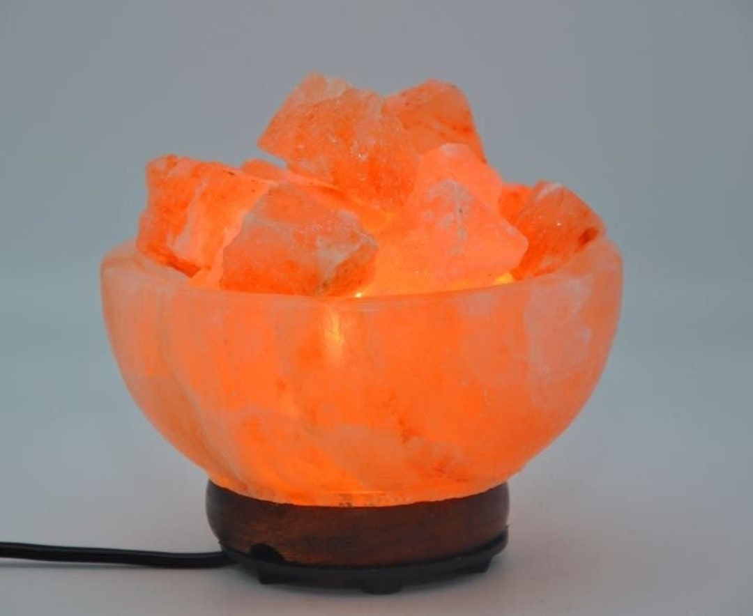 Himalayan Pink Salt Lamp With Electric Cord And 2 Bulbs 6 Salt Bowl