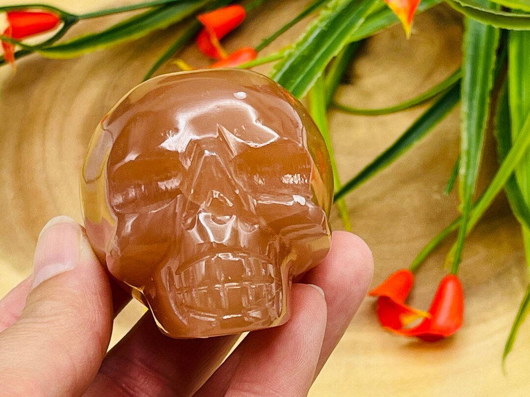 Honey Calcite Crystal Skull, Healing Crystal Realistic Fine Art ...