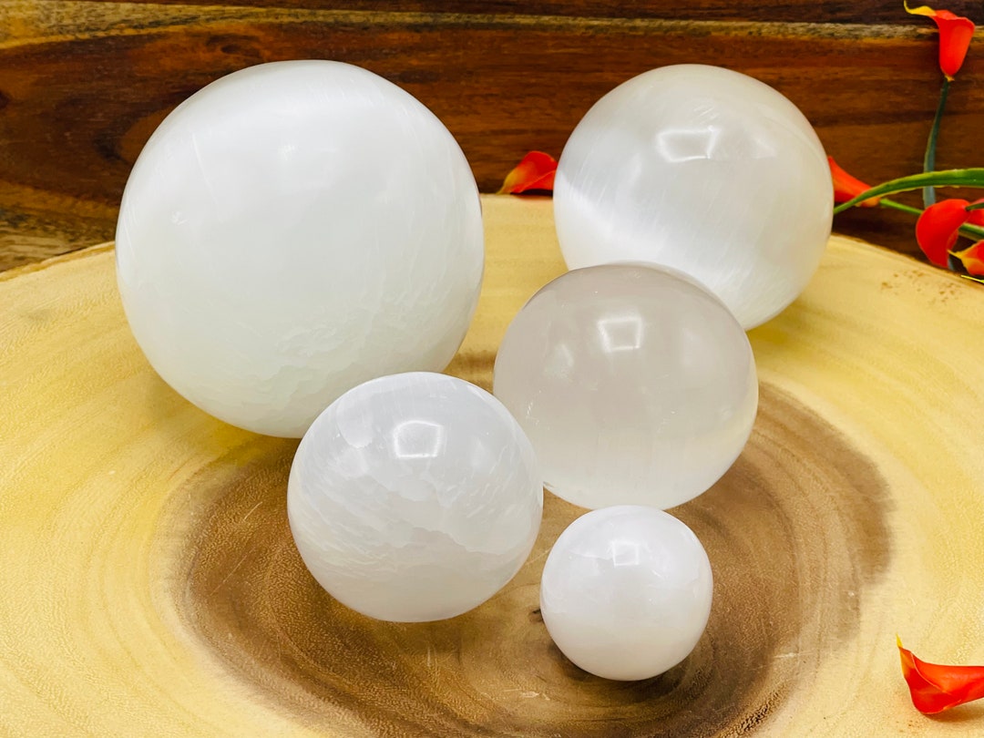 Selenite Crystal Sphere, Healing Gemstone Ball, Cleansing, Pick Your ...