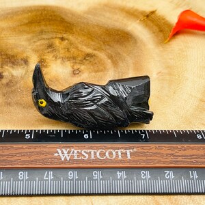 Black Onyx Raven Figurine Crystal Animal Bird Carving Standing Crow ...