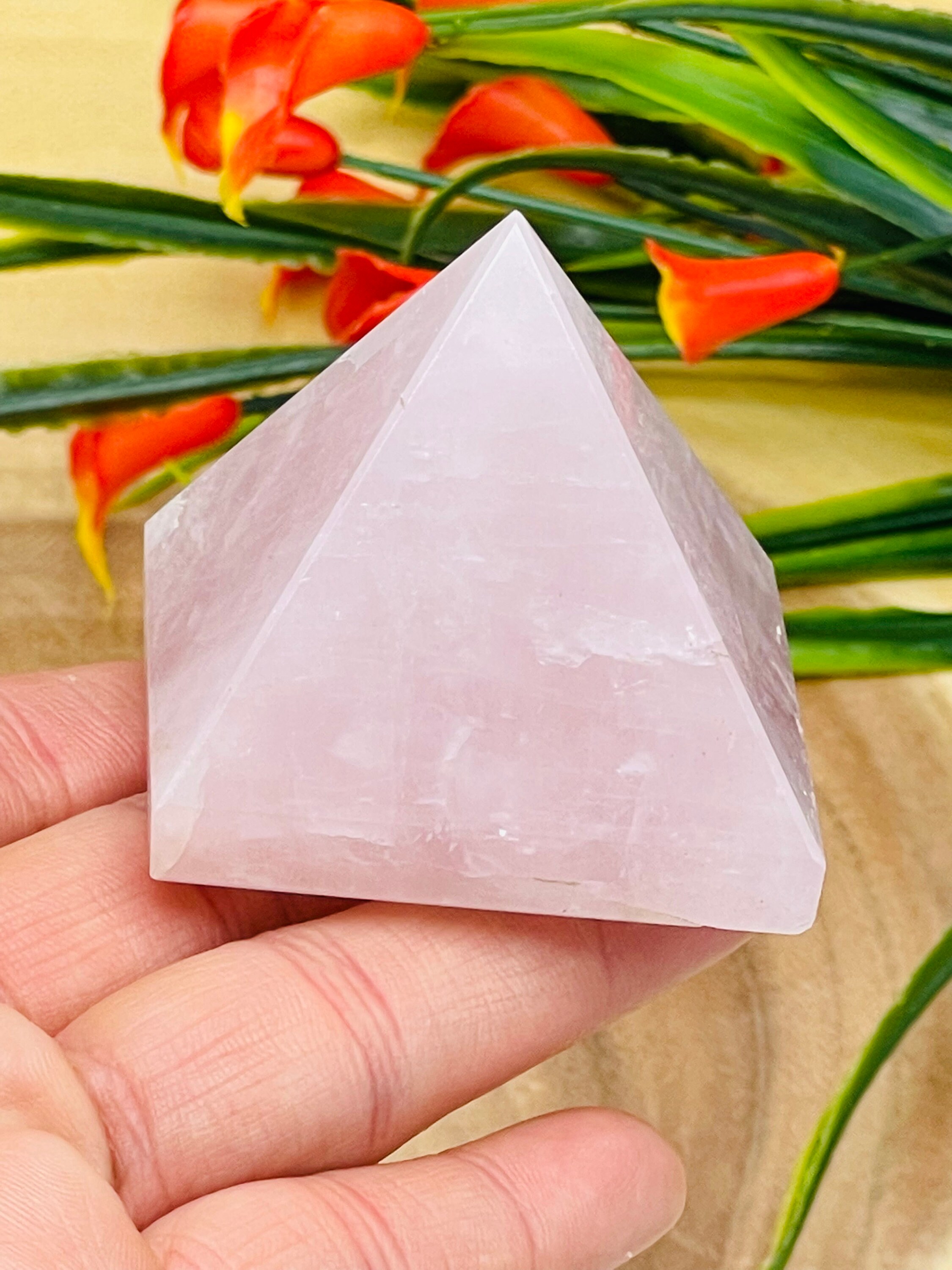 Rose Quartz Pyramid Pink Rose Quartz Healing Pyramid - Etsy