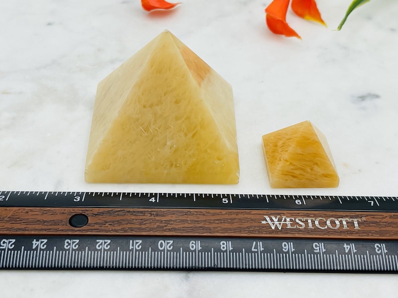 Yellow Aventurine Crystal Pyramid, Healing Crystal Pyramid, 1 and 2 ...