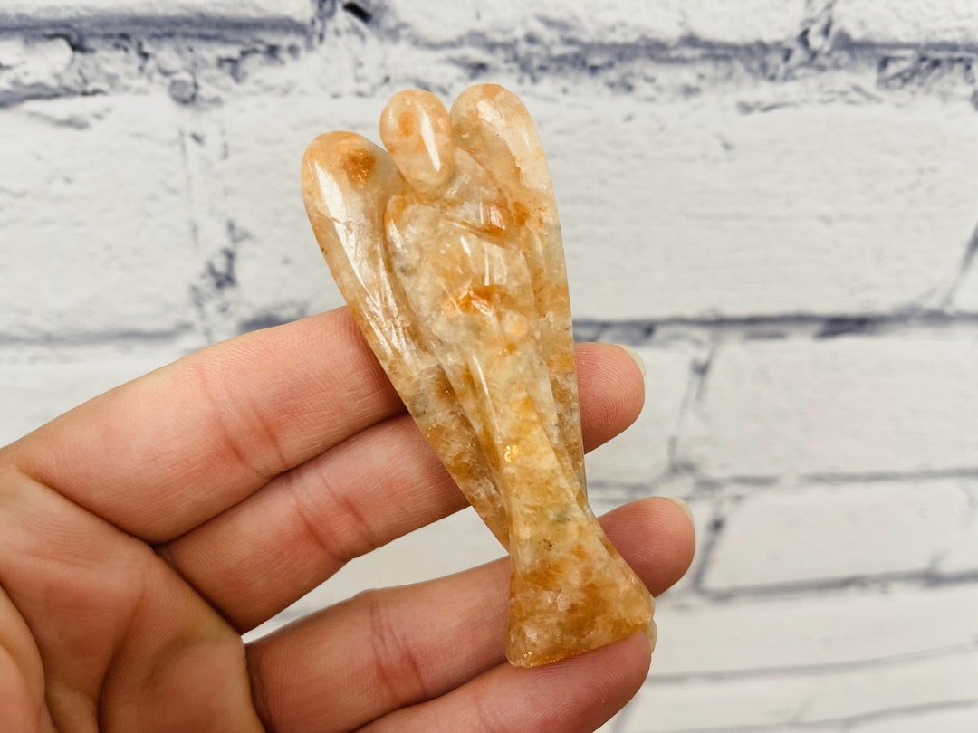 Sunstone Crystal Angel Figurine, Standing Statuette, Angelic Reiki - Etsy