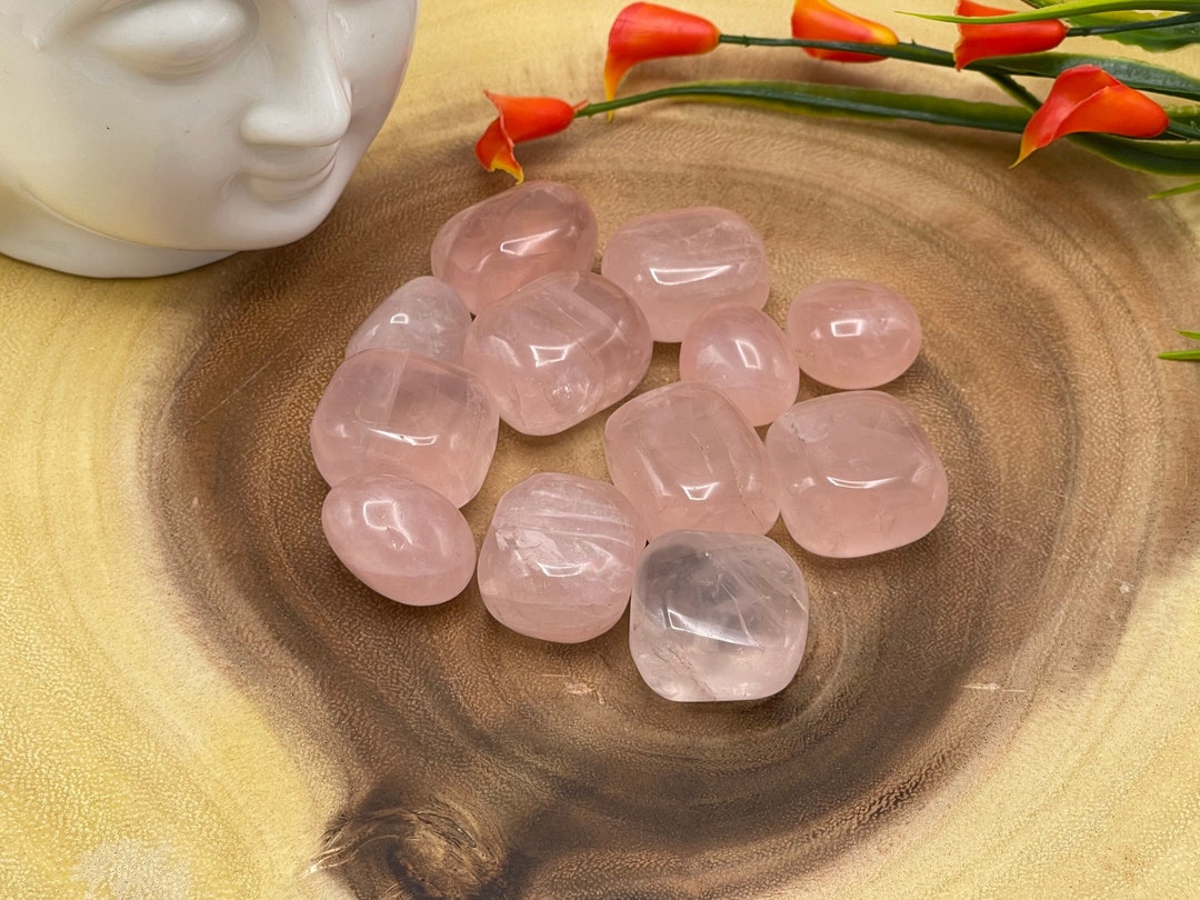 Rose Quartz Tumbled Stones, Tumbled Rose Quartz Crystals, Stone of Love ...