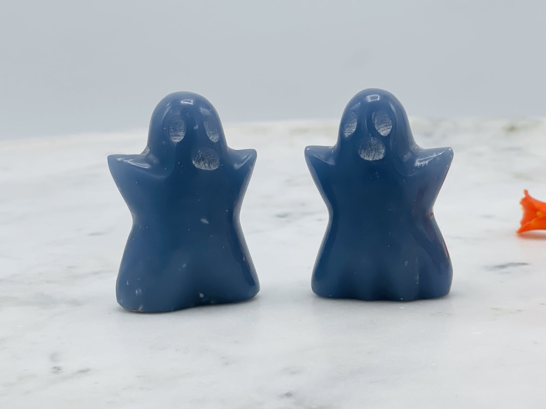 Angelite Crystal Spooky Ghost Figurine, Crystal Standing Statuette, 2 ...
