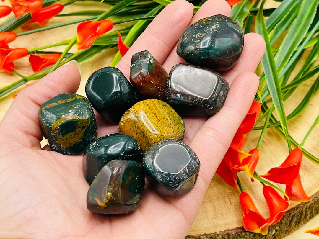 Bloodstone Tumbled Stone, Heliotrope Tumbled Crystal Gemstone ...