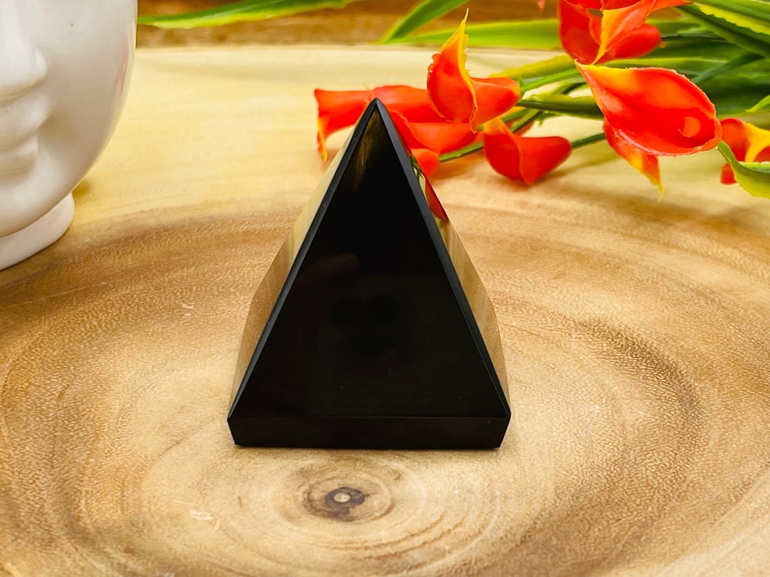 Black Obsidian Pyramid | Black Obsidian Crystal | Obsidian Pointer ...