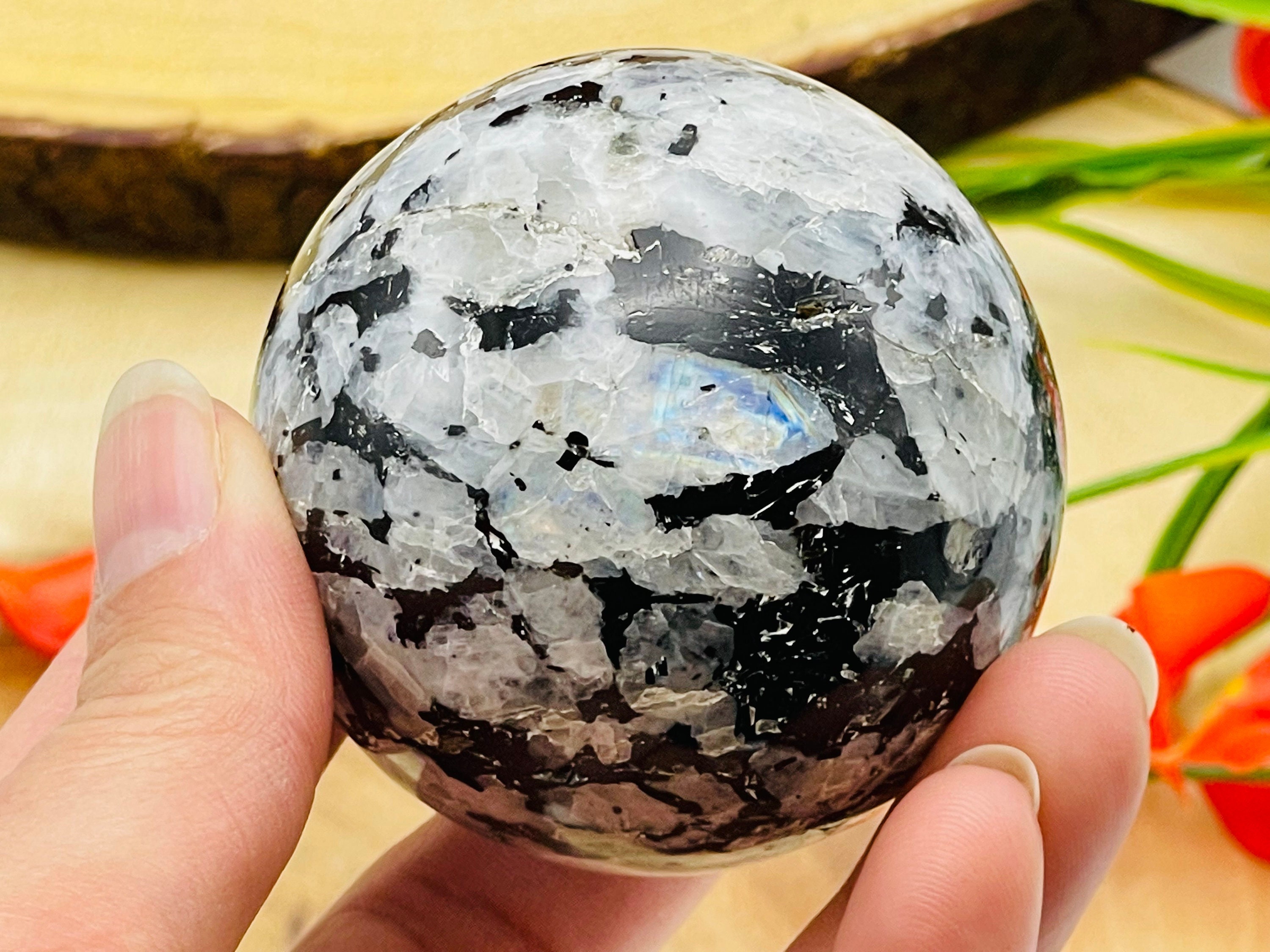 Rainbow Moonstone Sphere - Etsy